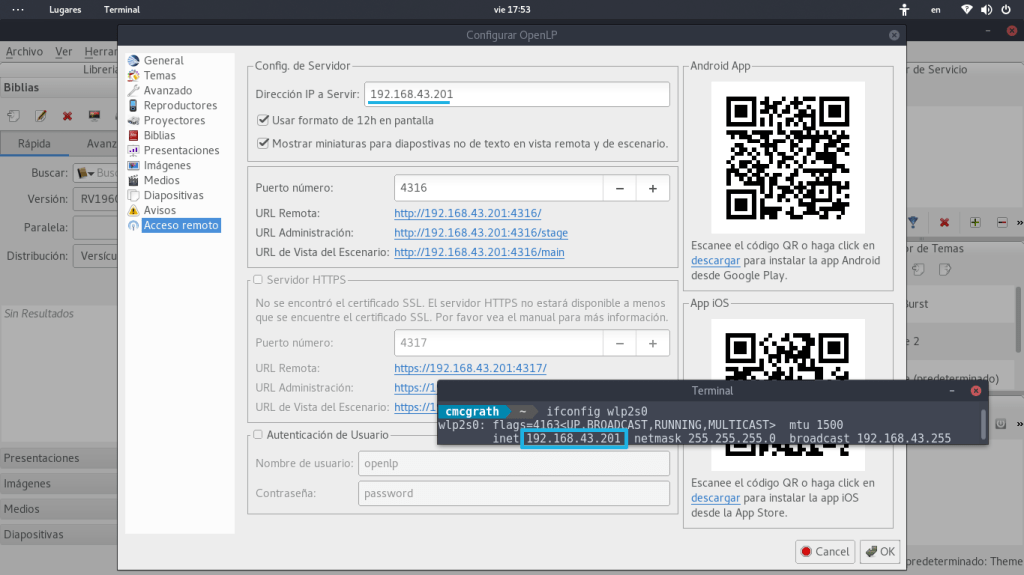 OpenLP: Acceso remoto – Origen(Data);