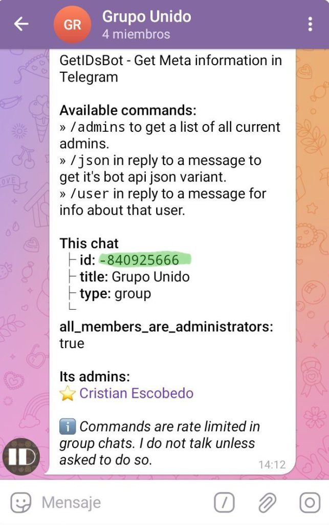 Cómo obtener el ID de un chat de Telegram para un bot usando @getidsbot ...